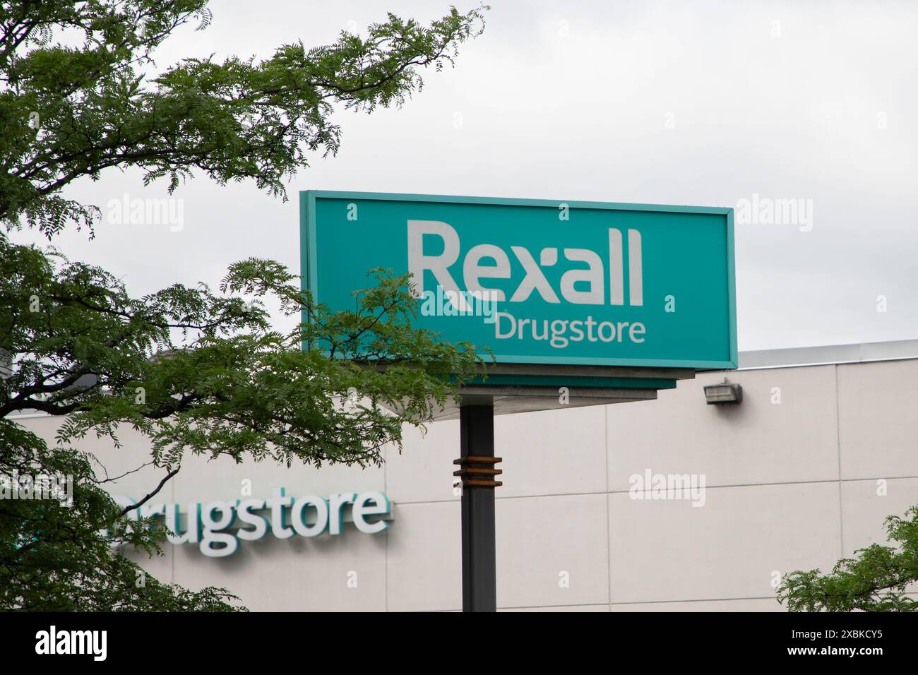 Ottawa, Canada - June 8, 2024: Rexall Drugstore logo. Canadian pharmacy ...
