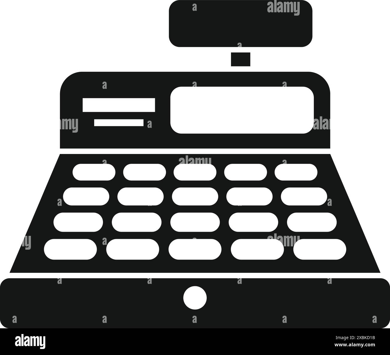 Black and white silhouette of an electronic cash register, ready to ...