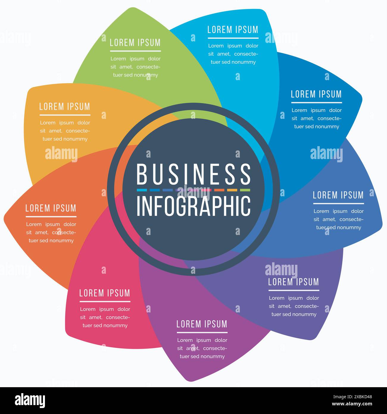Infographic design circle 9 Steps, objects, elements or options ...