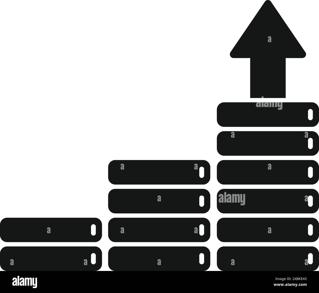 Black shape representing data storage capacity increasing with an ...