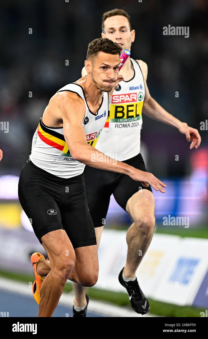 Rome, Italy. 12th June, 2024. Belgian athlete Robin Vanderbemden and Belgian athlete Dylan ...