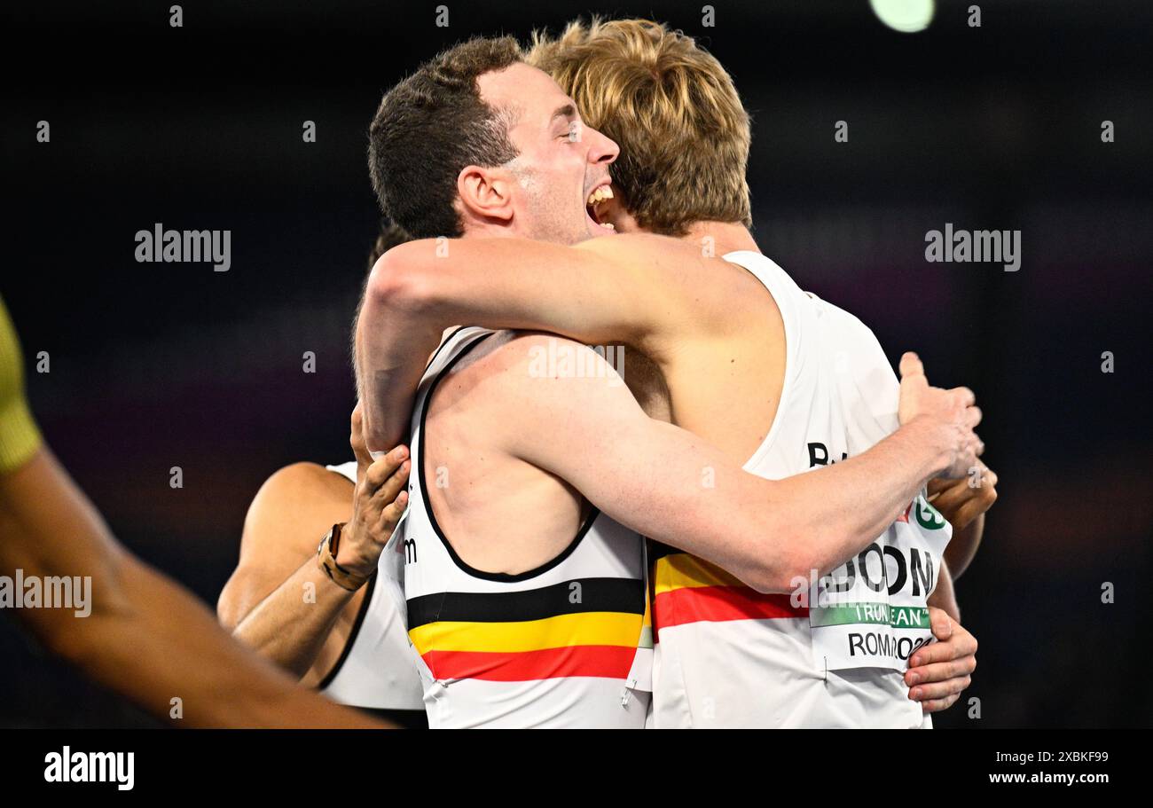 Rome, Italy. 12th June, 2024. Belgian athlete Robin Vanderbemden, Belgian Jonathan Sacoor and ...