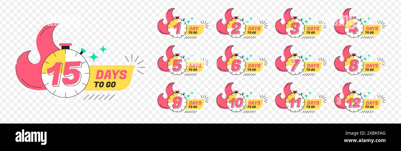 Urgency countdown timer number of day left. Sticker limited days to go ...