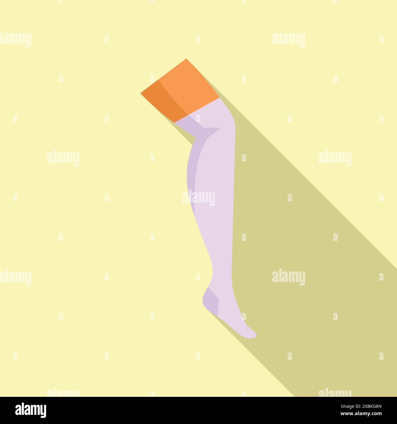 Mannequin leg wearing long sock posing on yellow background, fashion ...