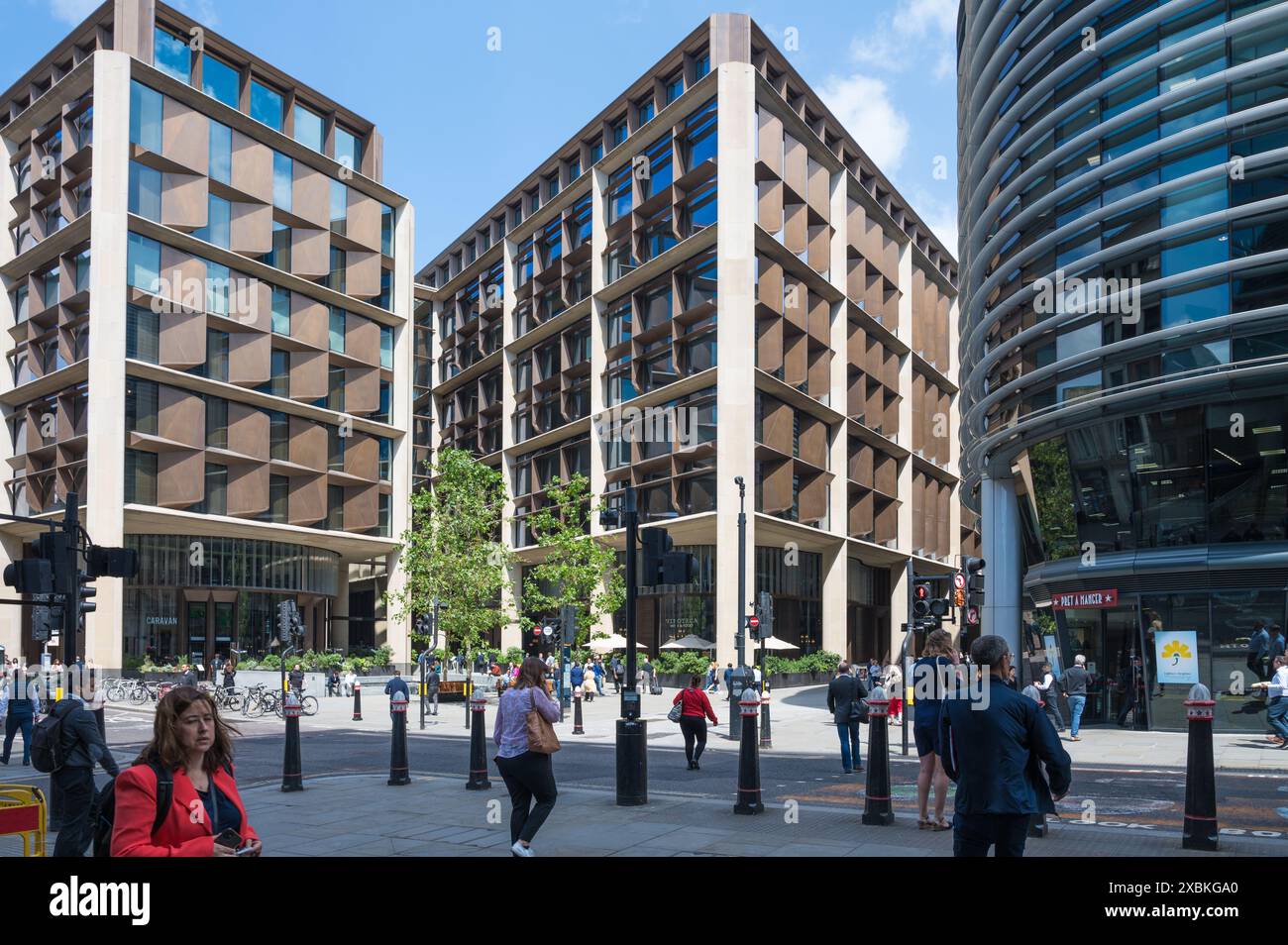 People out and about on the street around the Bloomberg European ...