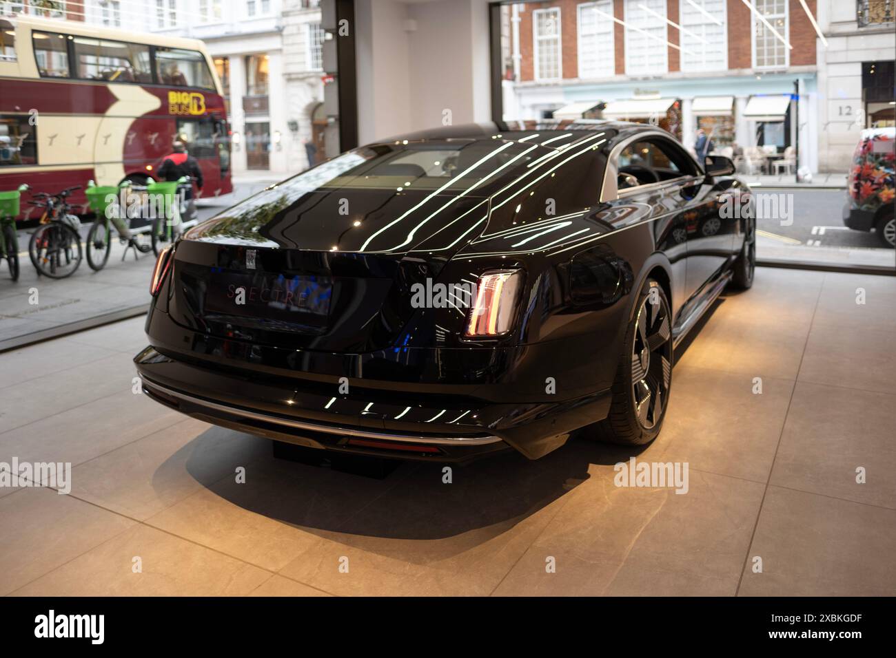 British black luxury limousine Rolls-Royce Phantom VIII with four-wheel ...