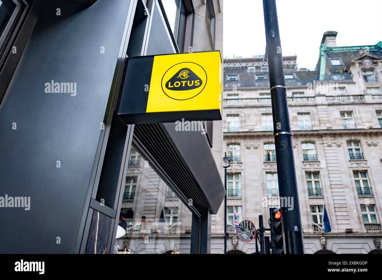 Lotus Advertising logo, banner, car dealership building, British Lotus ...