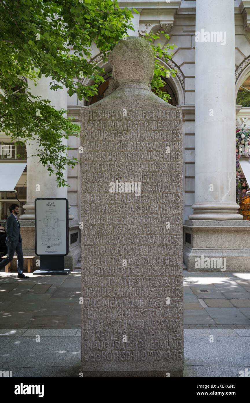Granite sculpture of Paul Julius Reuter by sculptor Michael Black ...