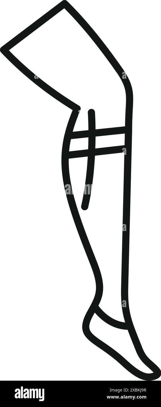 Elastic bandage on leg for muscle pain icon showing a leg with a ...