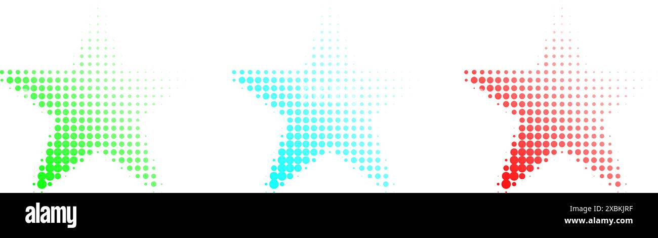 Dotted gradient stars. stars halftone effect. Vector illustration Stock ...