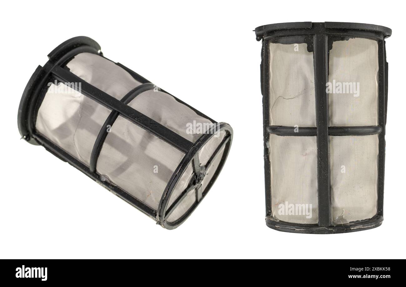 Mesh - filter in the neck of the fuel tank, on a white background in ...