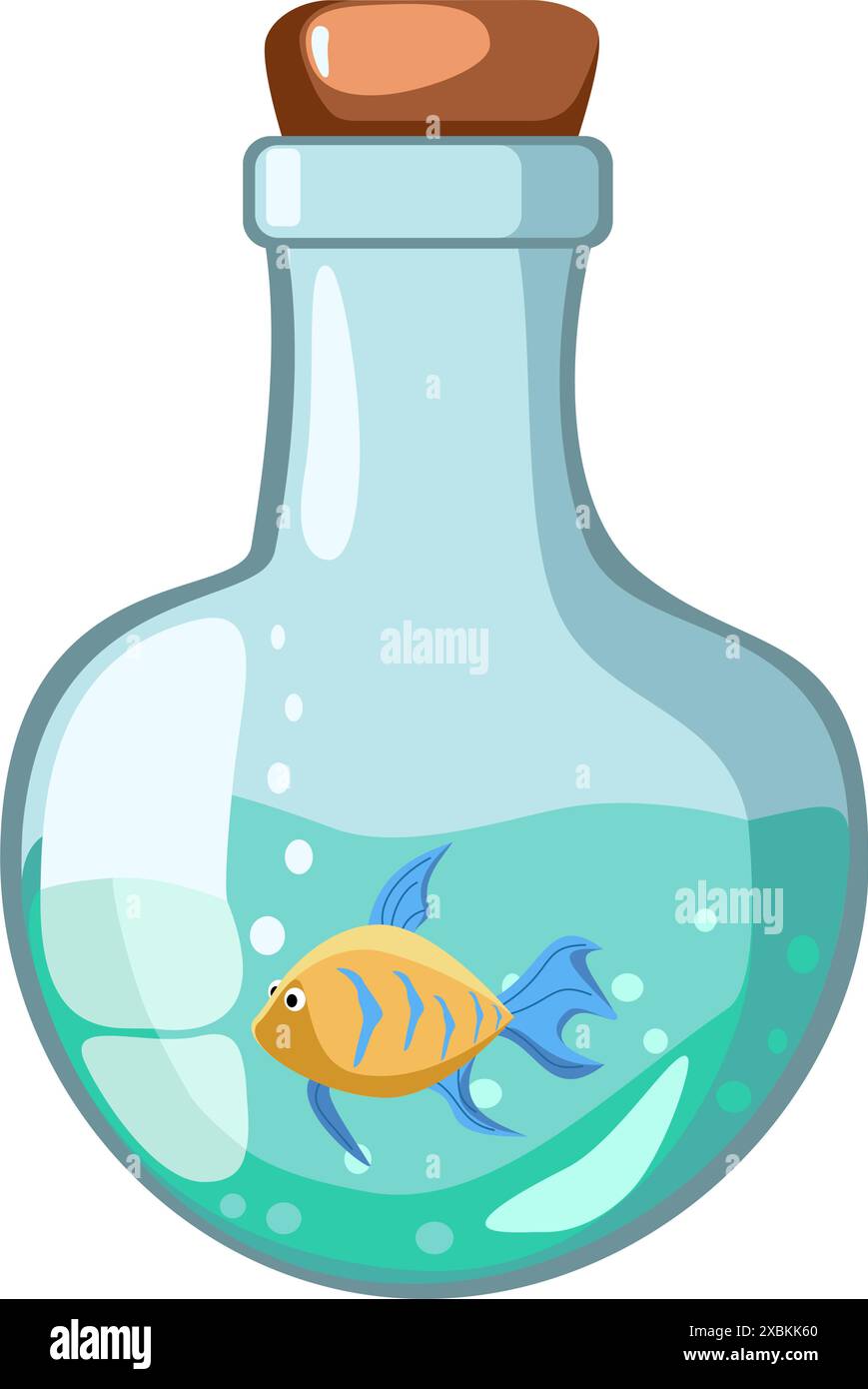 Plastic bottle ocean fish Stock Vector Images - Alamy