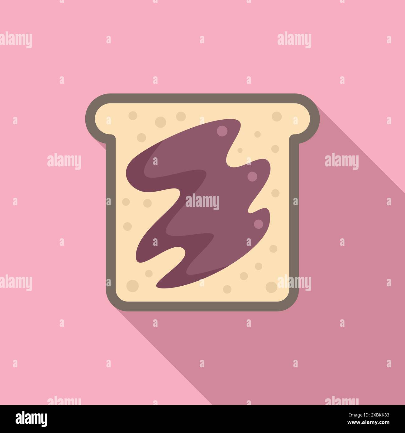 Simple illustration of a piece of toast with grape jelly, perfect for ...