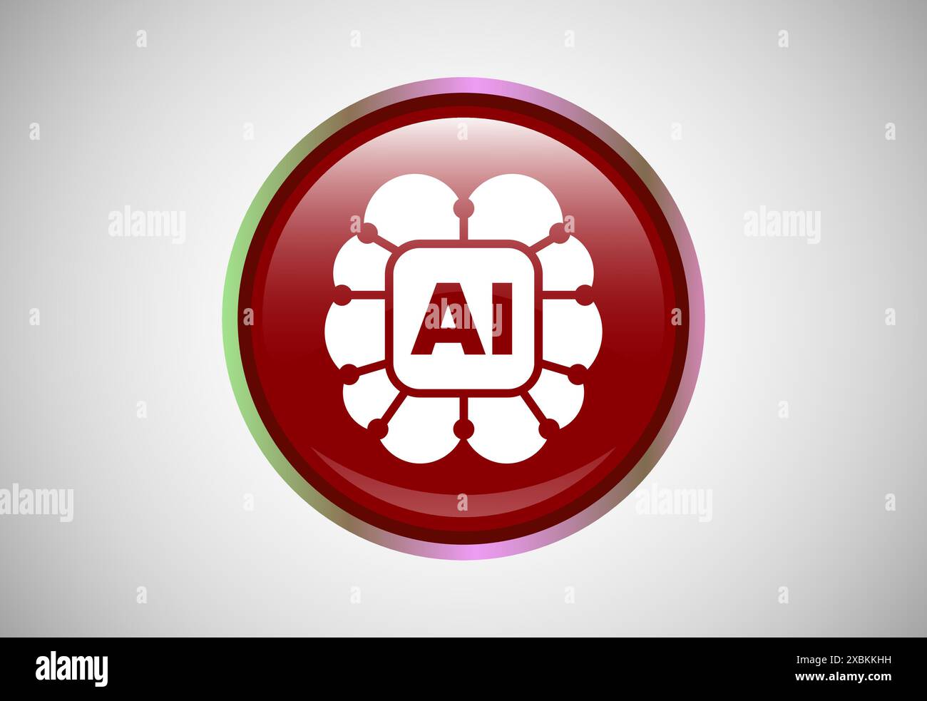 Artificial Intelligence Icon Button For Mobile and Web Stock Vector ...