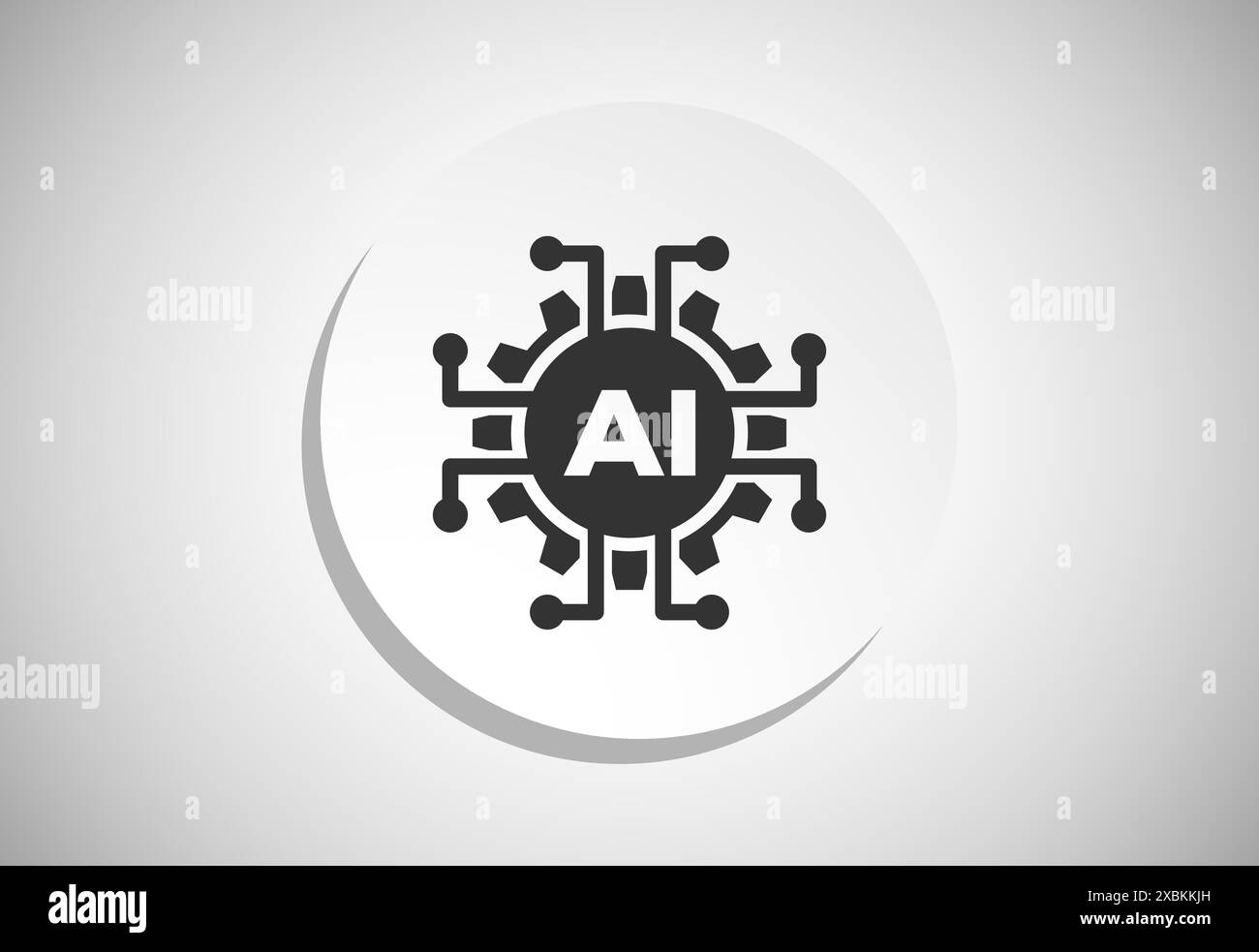 Artificial Intelligence Icon Button For Mobile and Web Stock Vector ...