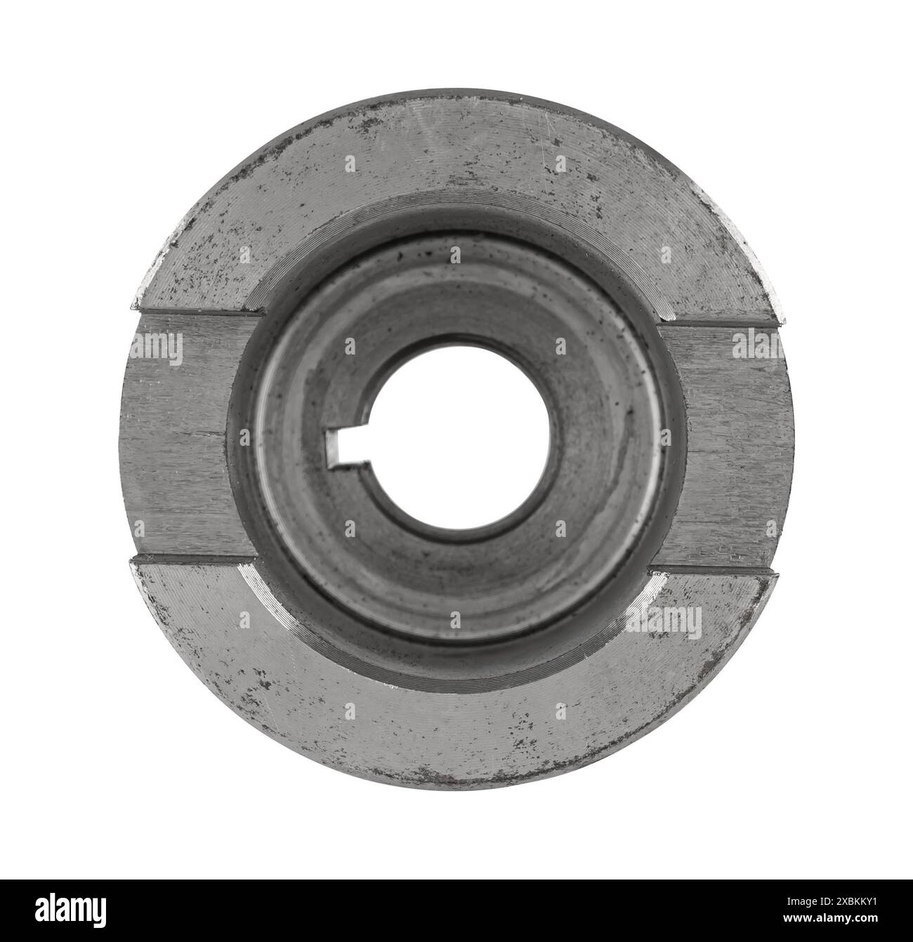 Socket, cylindrical metal part, on white background in insulation Stock ...