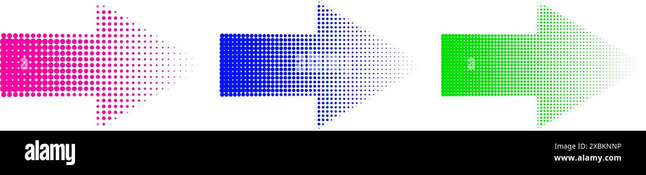 Dotted gradient arrow. Arrow halftone effect. Vector illustration Stock ...