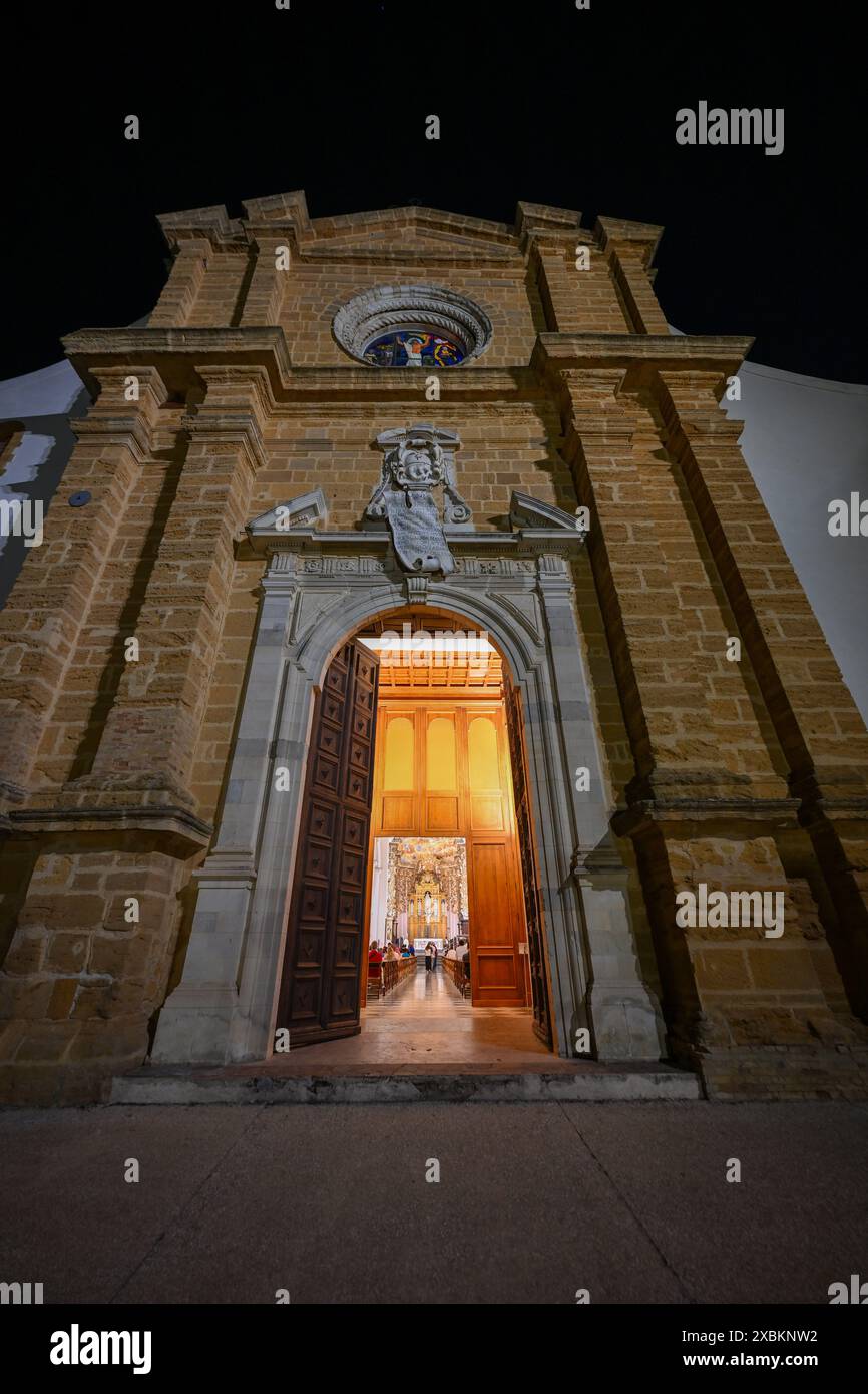 Cathedral of San Gerlando in Agrigento, Sicily, Italy at night Stock ...