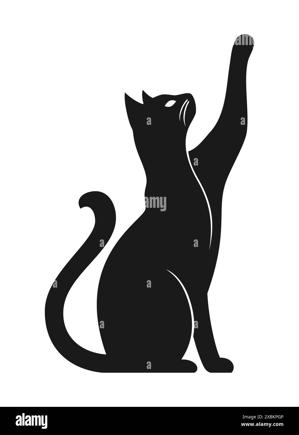Cat Silhouette Stretching