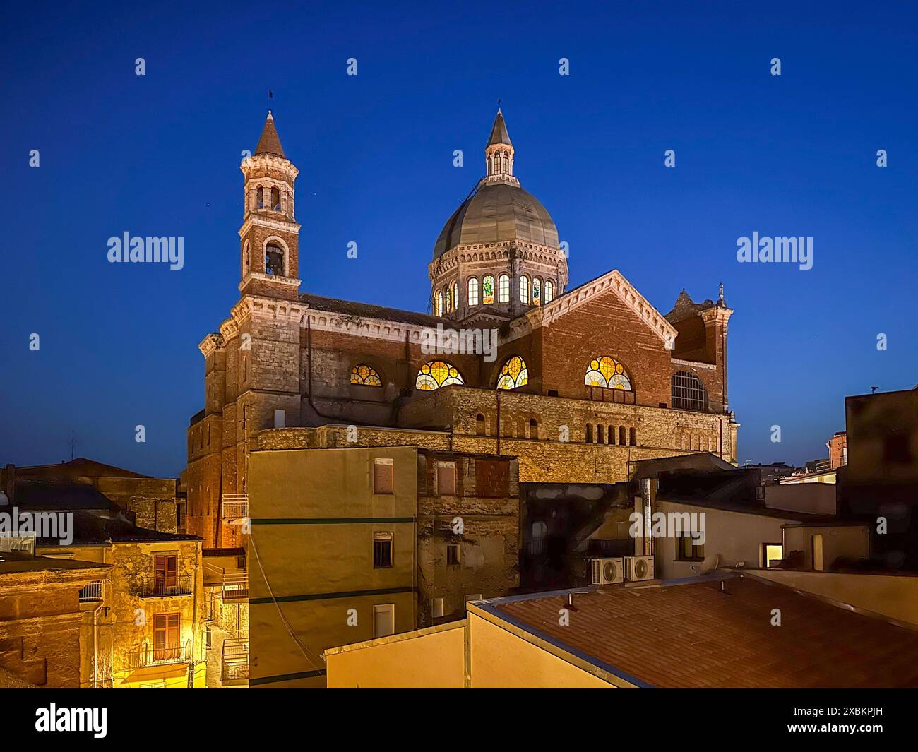 Chiesa madre dome golden church rooftops Agrigento village of Favara ...