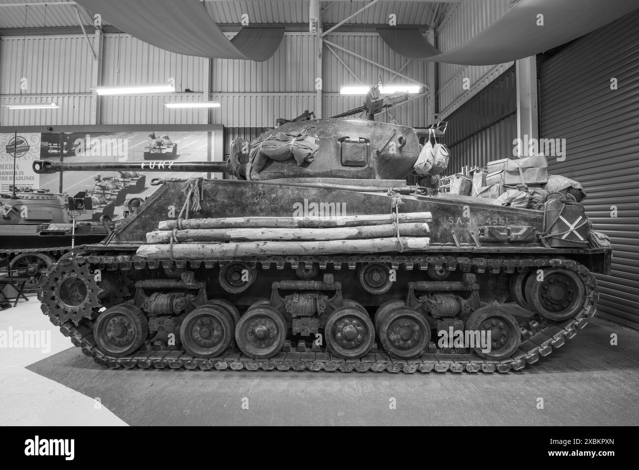 Bovington.Dorset.United Kingdom.February 25th 2024.The Sherman M4A2 ...