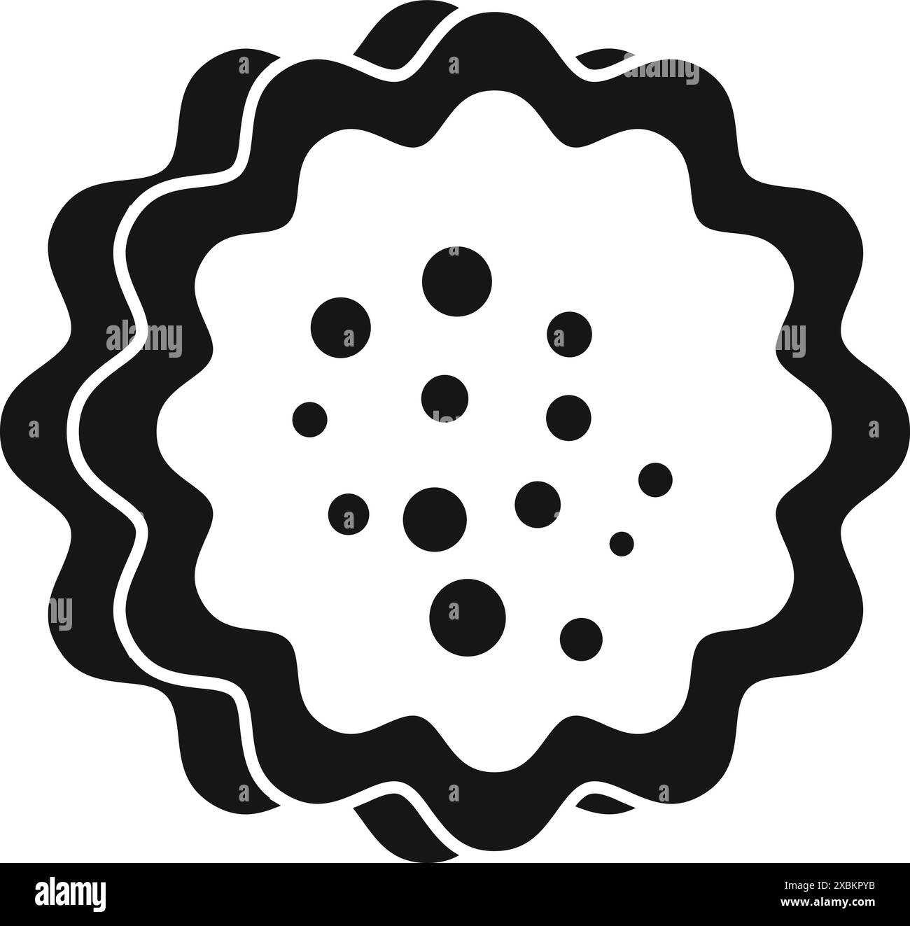 Round cookie with chocolate chips baking icon in black simple style ...