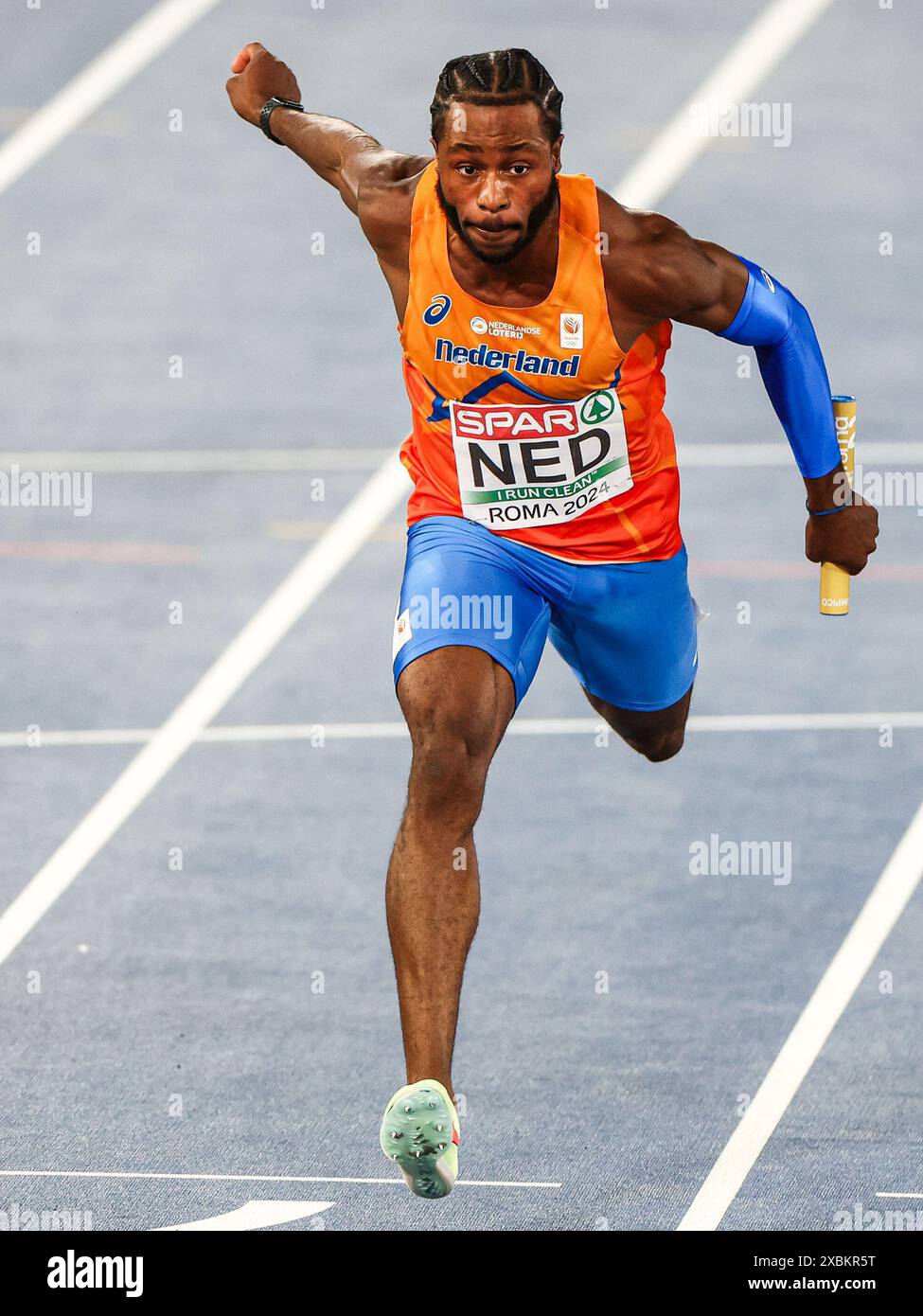 ROME - Nsikak Ekpo in action in the 4x100 meters men's final on the final day of the European ...