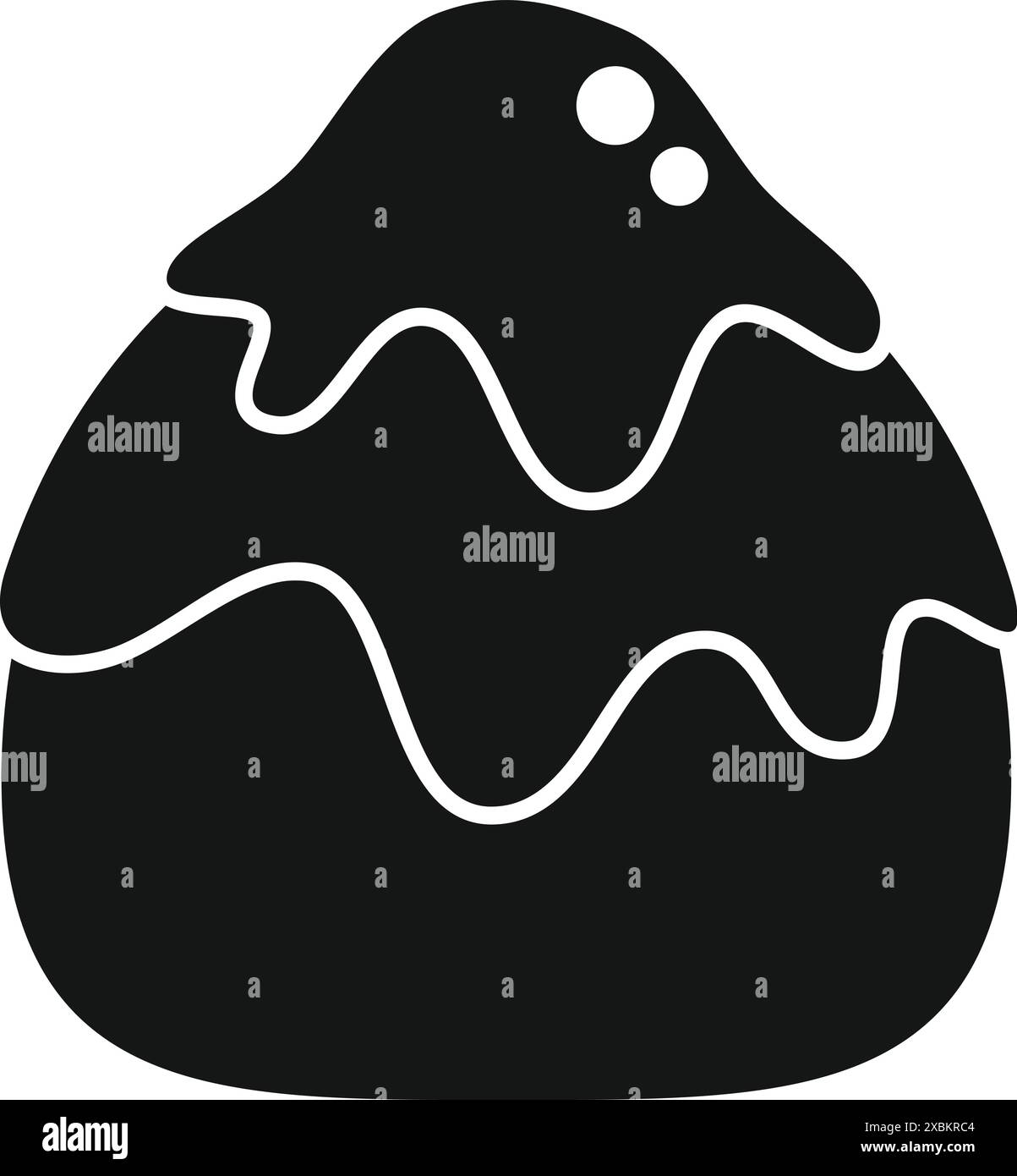 Simple icon of a round cake with icing dripping down the sides Stock ...