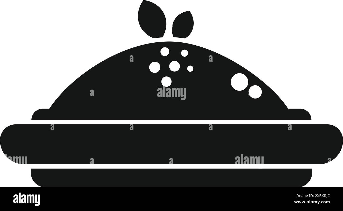 Black simple icon of a dish with a lid, symbolizing an eco friendly ...