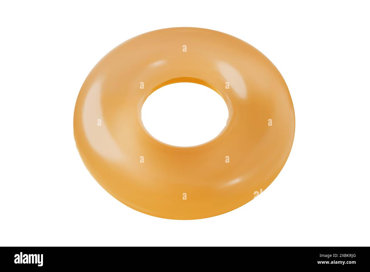Orange Inflatable circle on isolated background. Swim ring, water donut ...