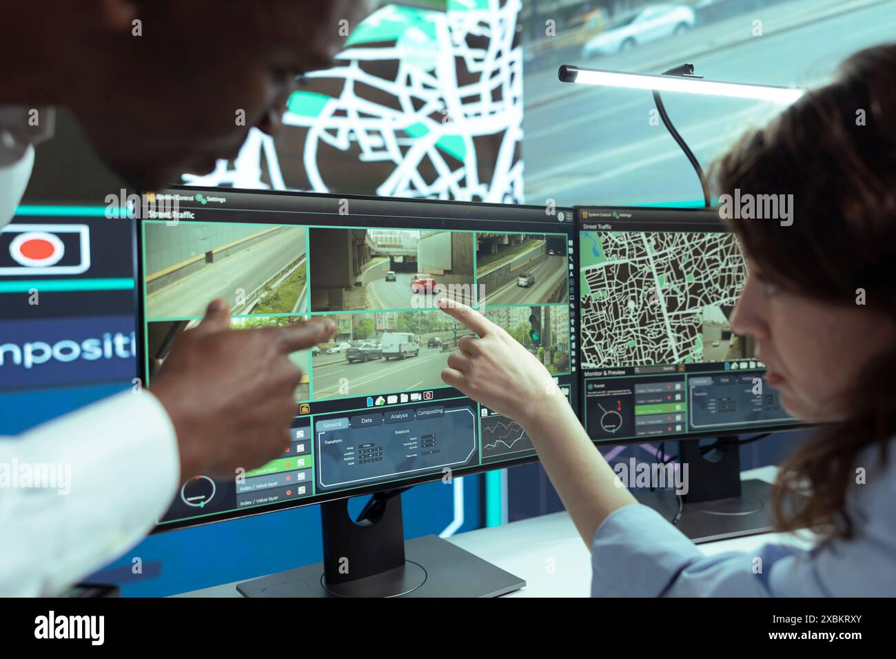 African american manager shows directions to a new employee ...