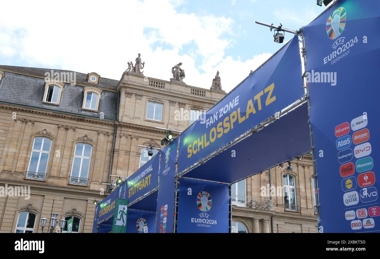 Stuttgart, Germany. 12th June, 2024. View of the entrance to the fan ...