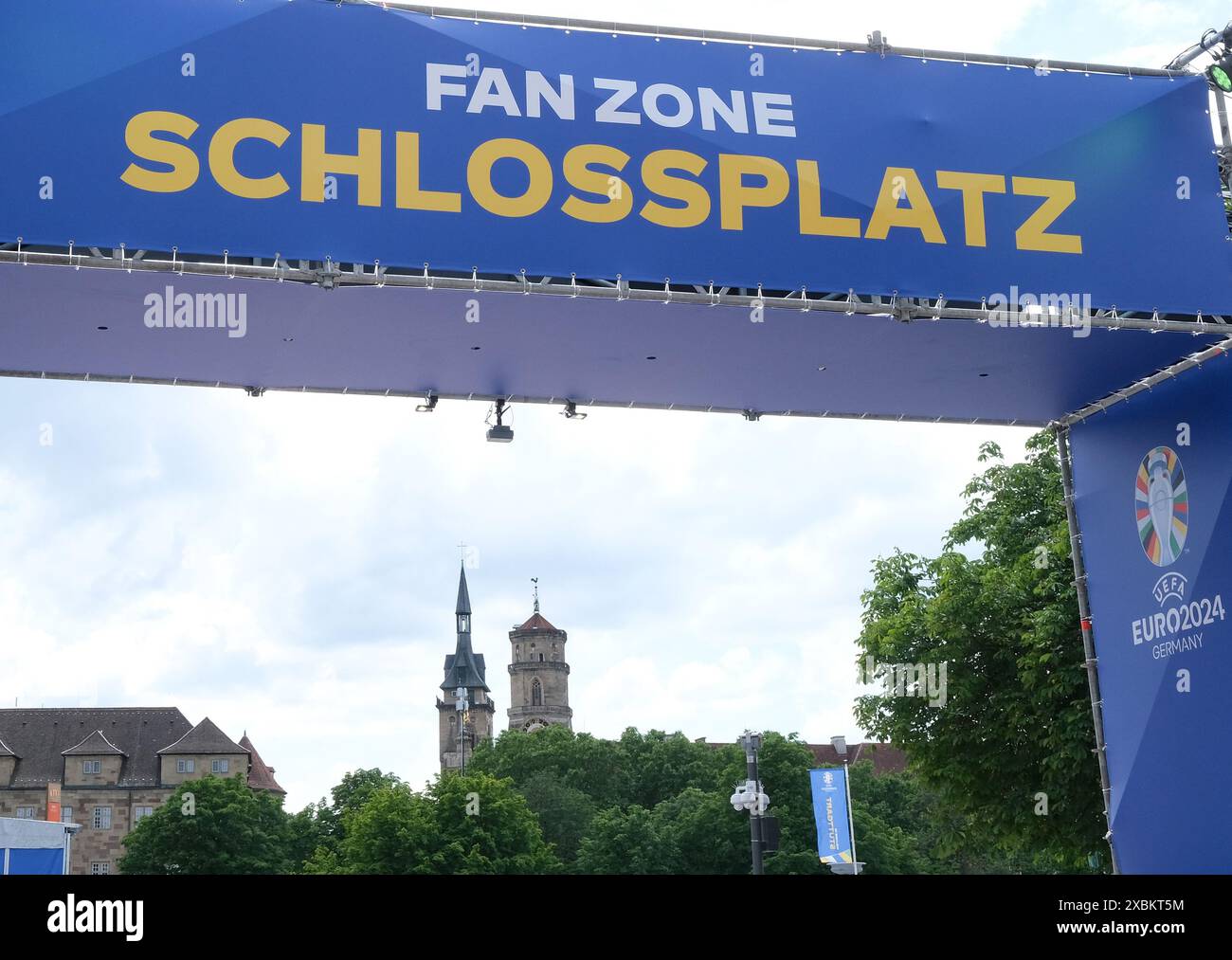 Stuttgart, Germany. 12th June, 2024. View of the entrance to the fan ...