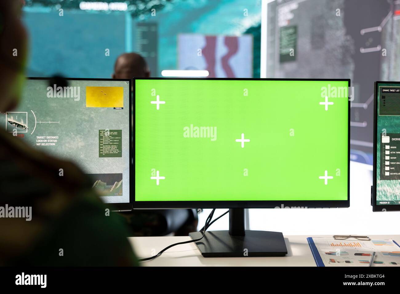 Army recruit operates on surveillance imagery and green screen ...