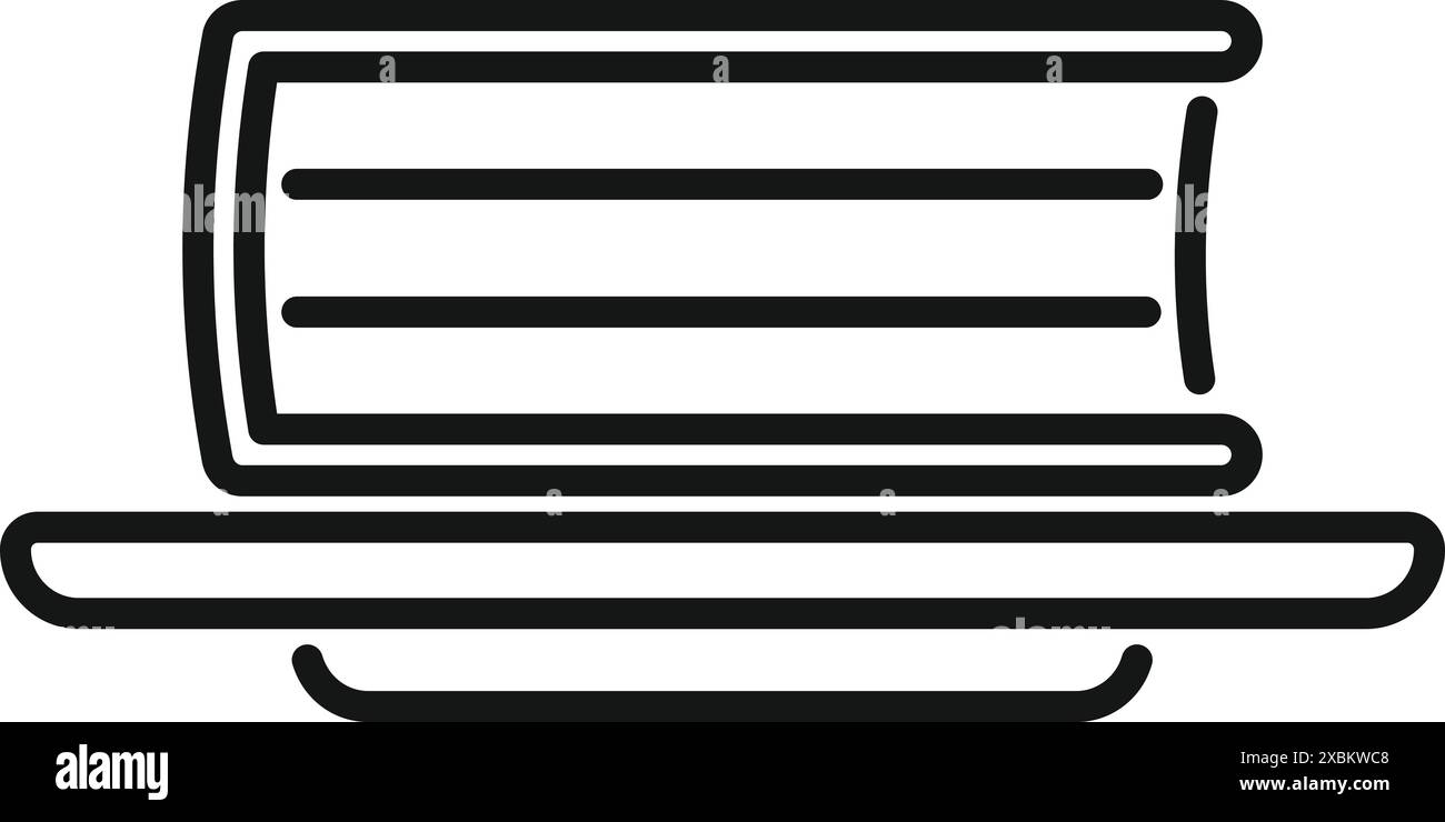 Simple line art illustration of a layered cake on a plate, perfect for ...