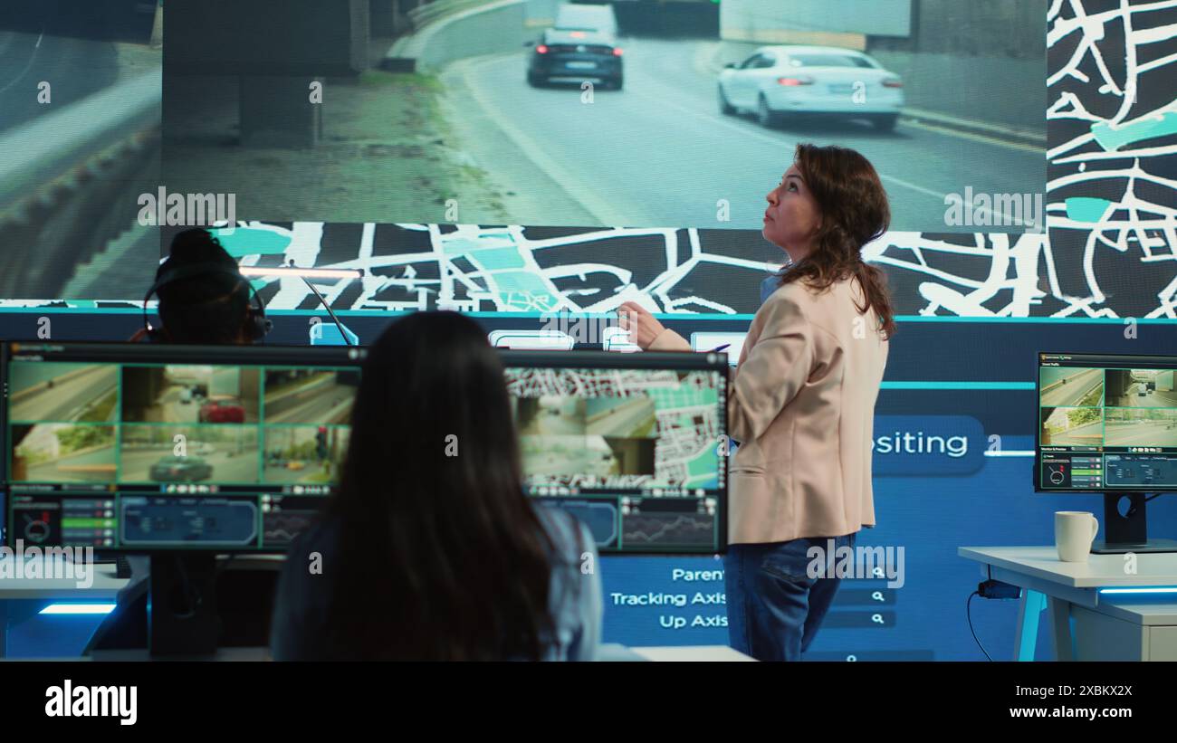 Manager supervising diverse employees operators in delivery call center ...