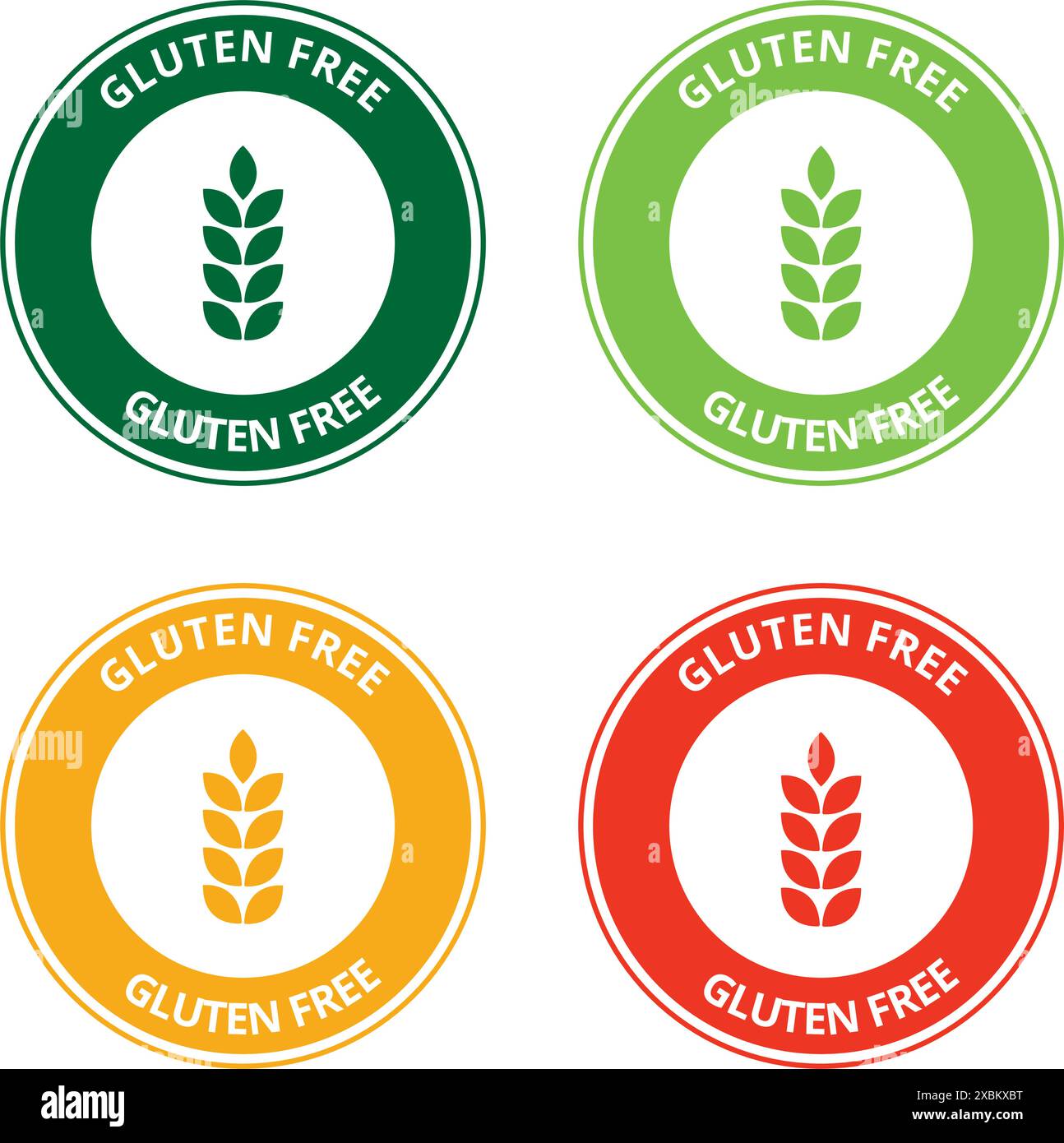 Colored gluten free labels on a white background Stock Vector Image ...