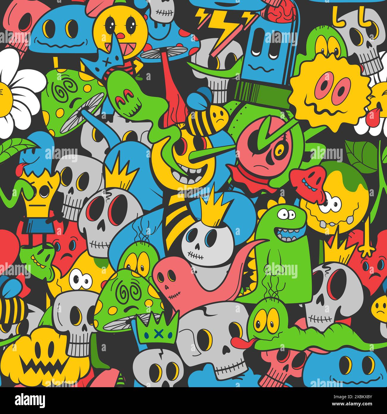 A unique doodle style illustration at the intersection of creepy and ...