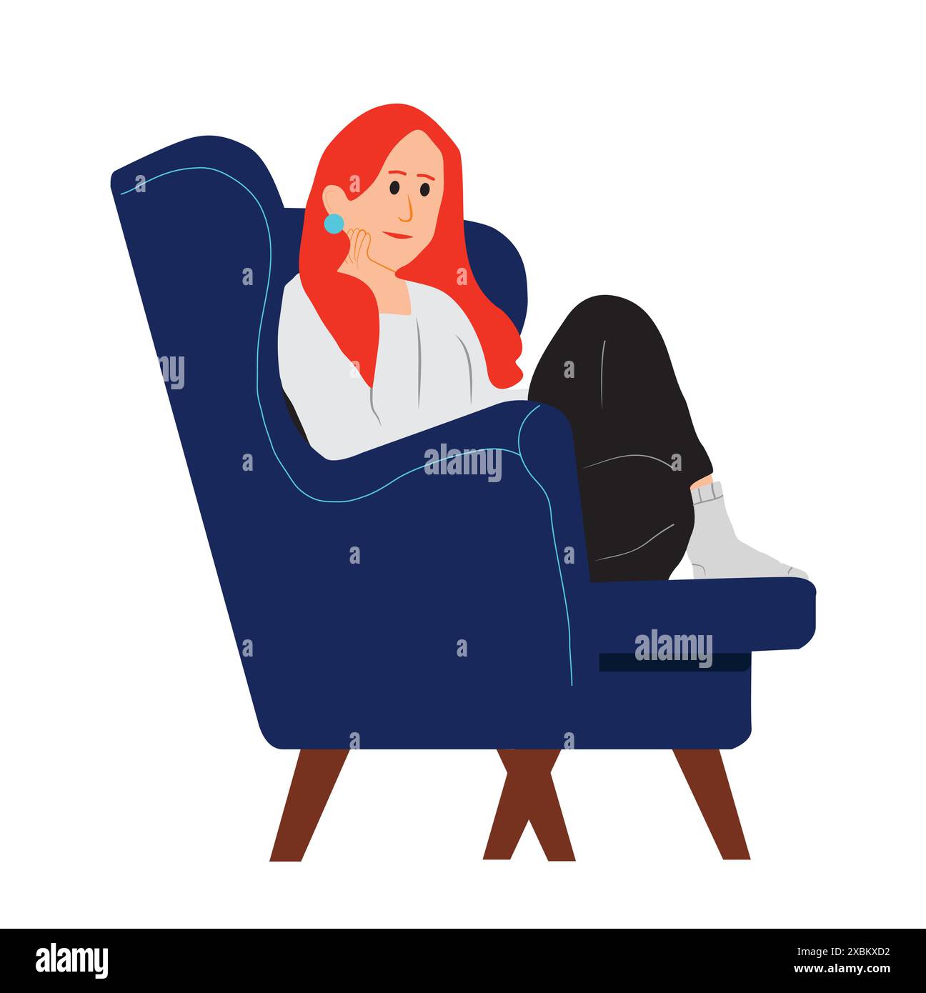 Woman brown hair blue eyes Stock Vector Images - Alamy