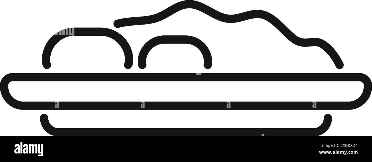 Plate being served with food icon thin line for web and mobile, modern ...