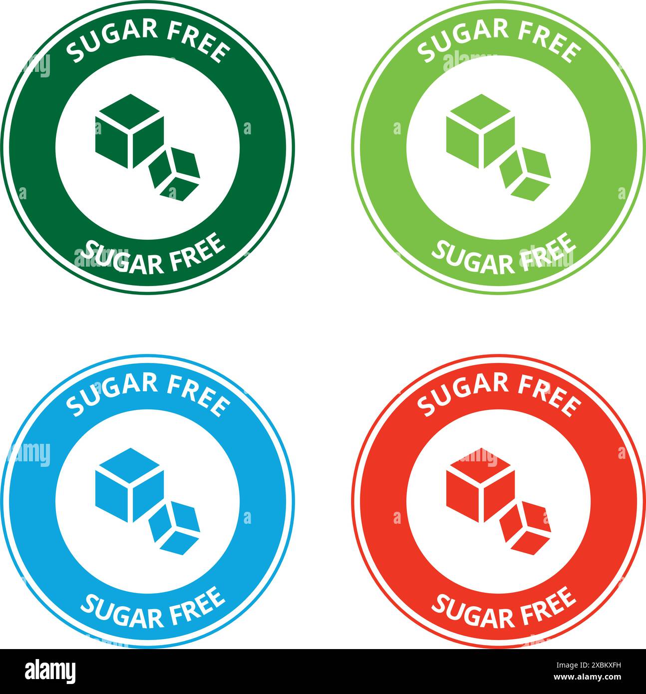 Colored sugar free labels on a white background Stock Vector Image ...
