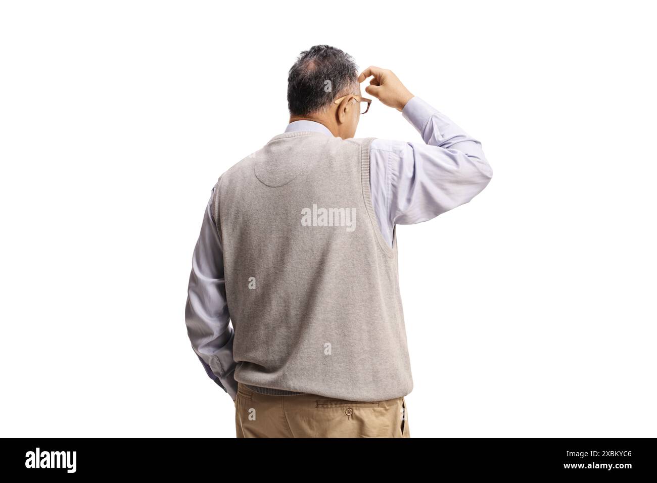 Mature man standing rear view hi-res stock photography and images - Alamy
