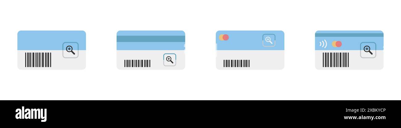 Vector discount card icons. A set of promotional cards with a magnetic ...