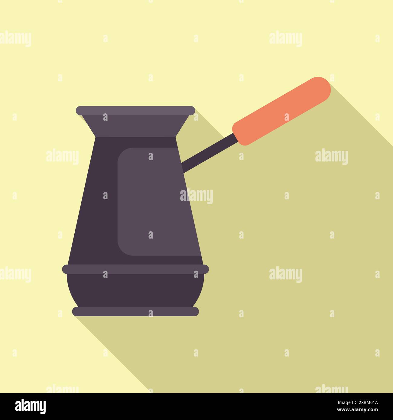 Traditional turkish coffee pot, known as a cezve, is brewing delicious ...