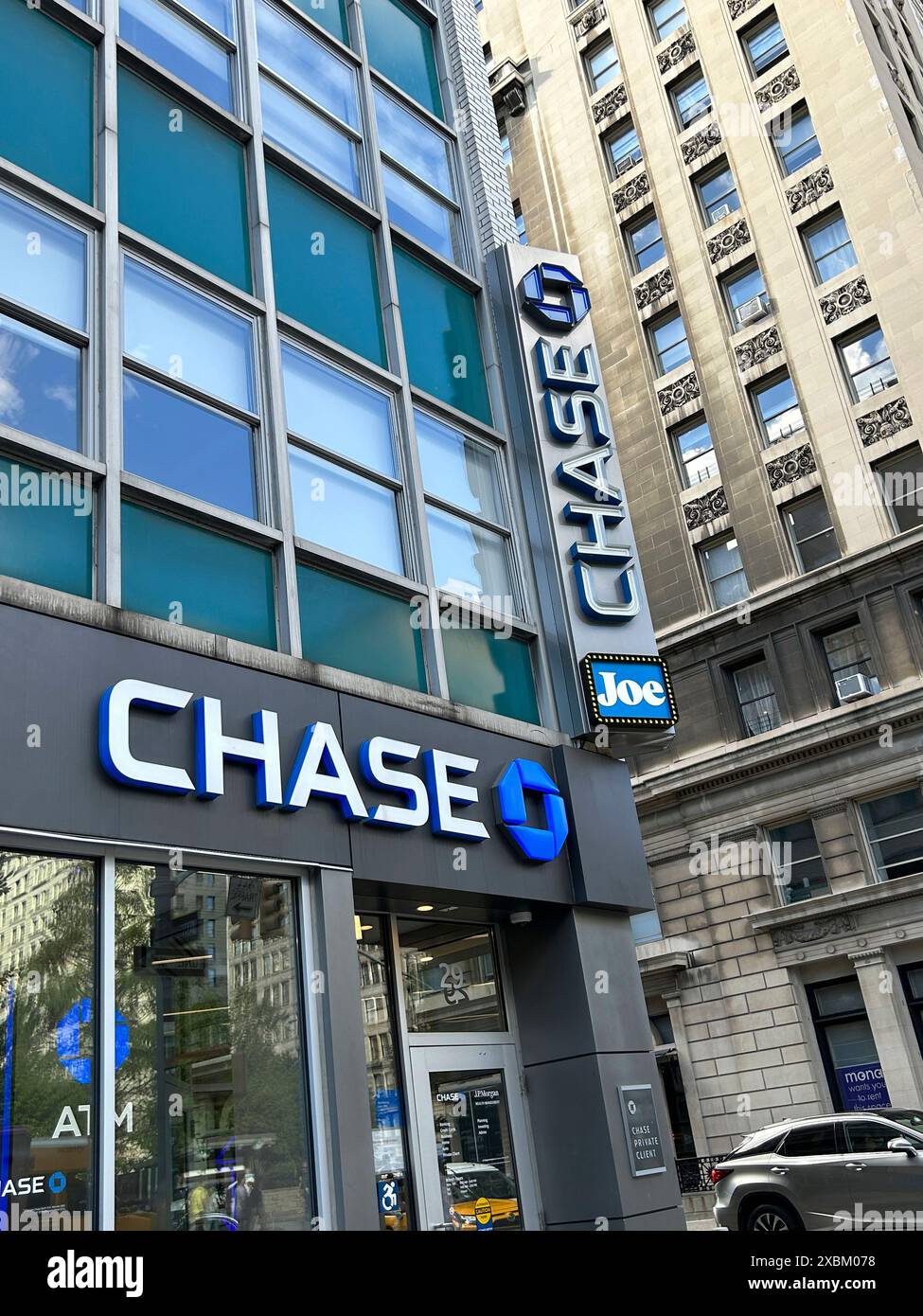 Chase retail bank office, building exterior, New York City, New York ...