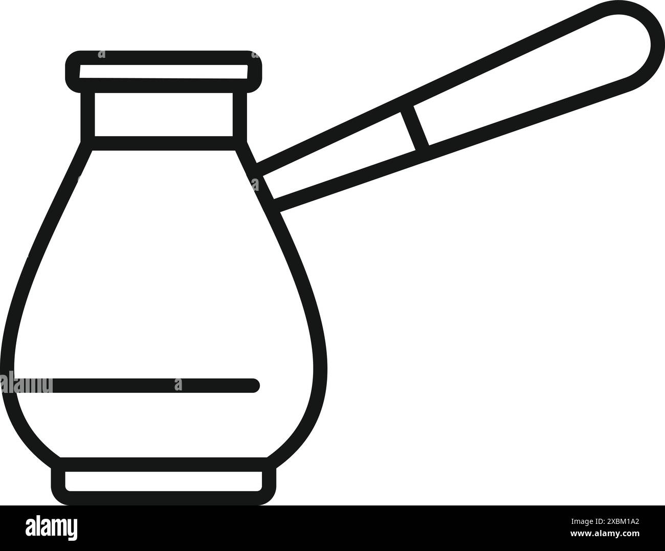 Simple line drawing of a turkish coffee pot with a long handle Stock ...