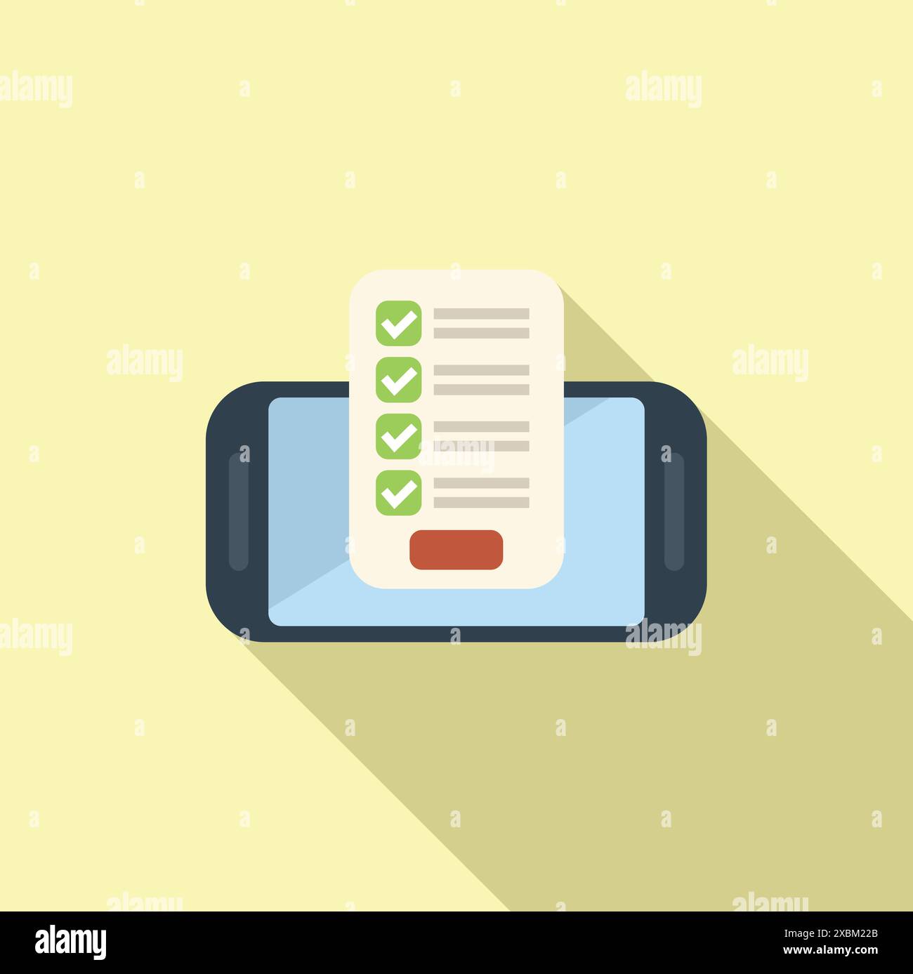 Smartphone is showing checklist with marked checkboxes, concept of ...