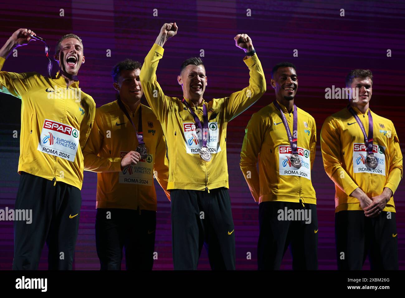 Rom, Italy. 12th June, 2024. Athletics: European Championships, 4 x 400 ...