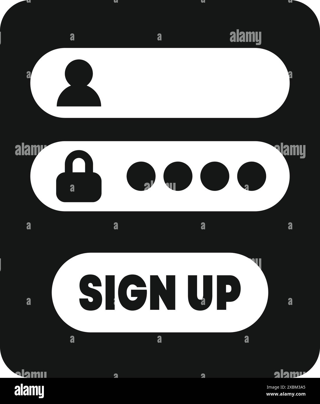 Simple black and white icon of a new user account being created Stock ...