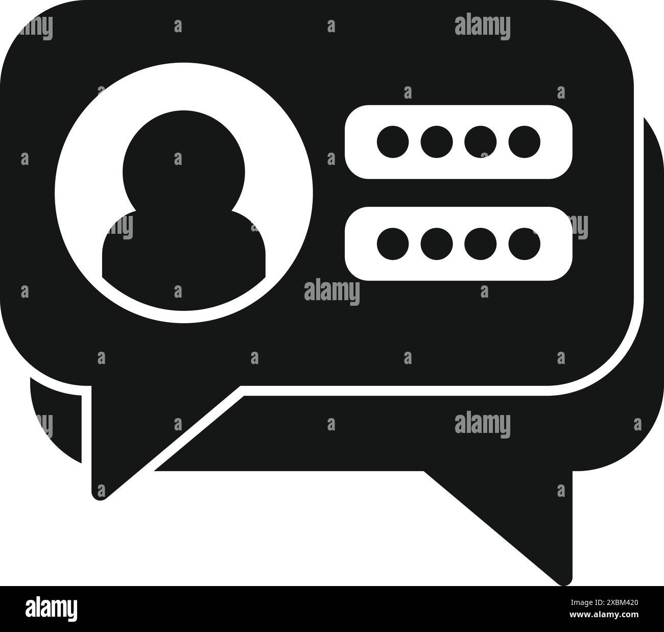 Speech bubble showing user login form with avatar and password Stock Vector Image & Art - Alamy